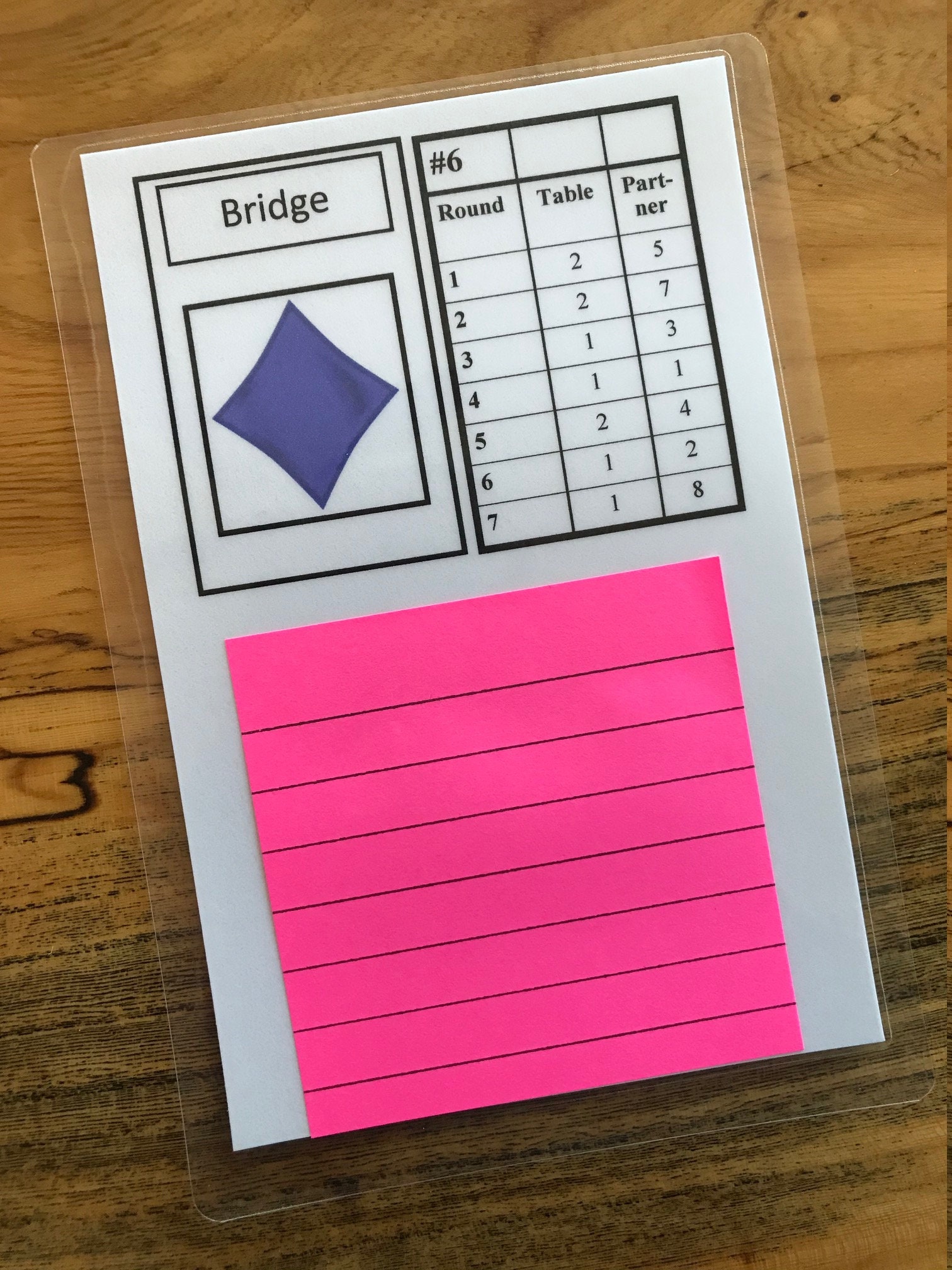 Card Symbols, colorful, 2 Table Bridge Tallies, Reusable, Great Prize ...