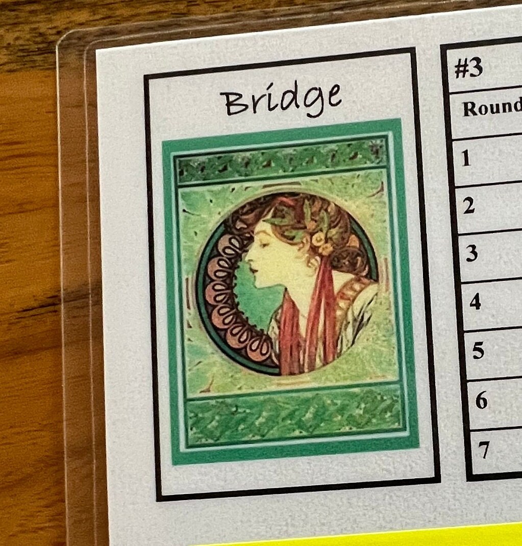 Art, 2 Table Bridge Tallies, Reusable, 8 Player, Great Gift or Prize - Etsy