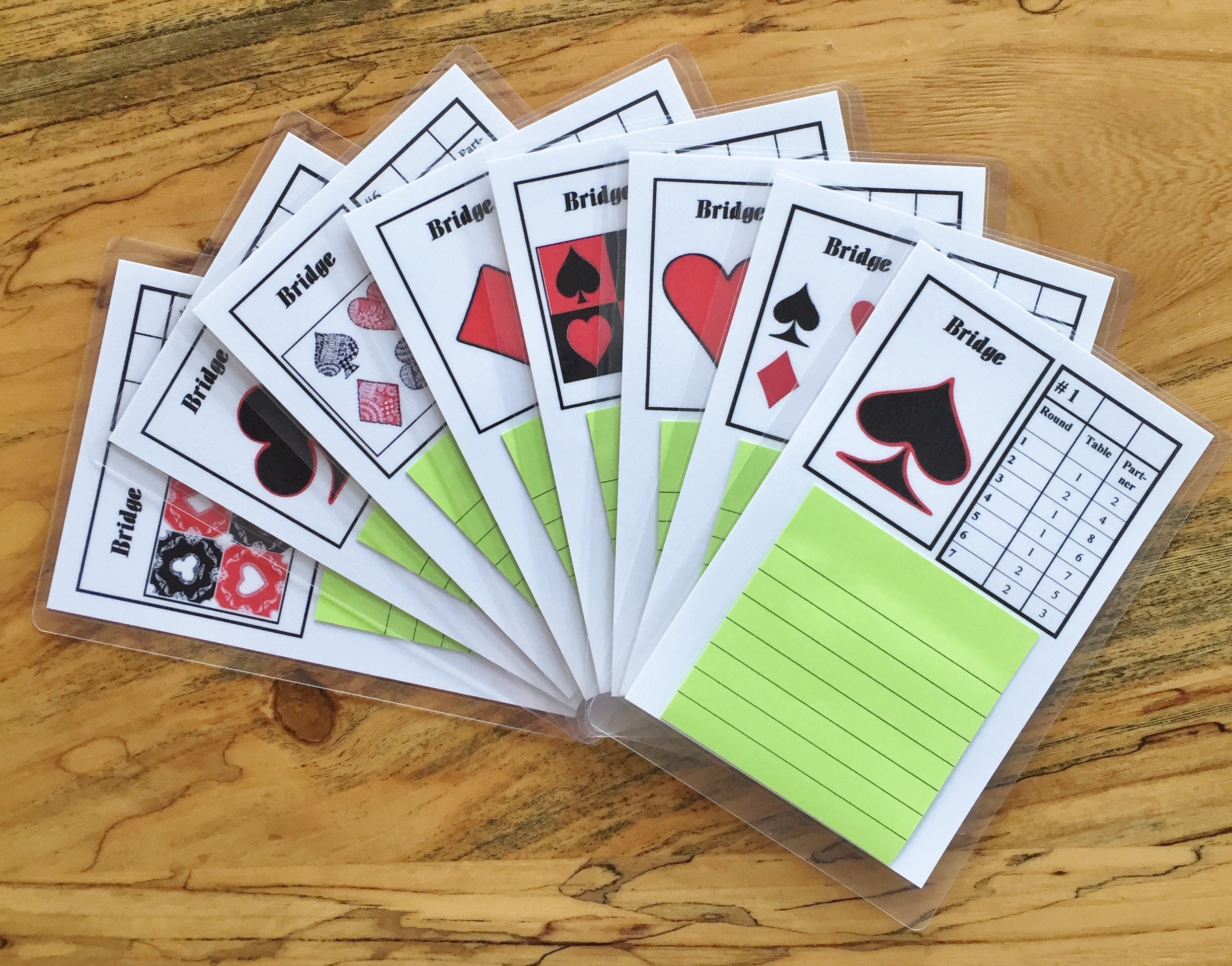 Card Symbols, 2 Table Bridge Tallies, Reusable, Great Gift or Prize! - Etsy