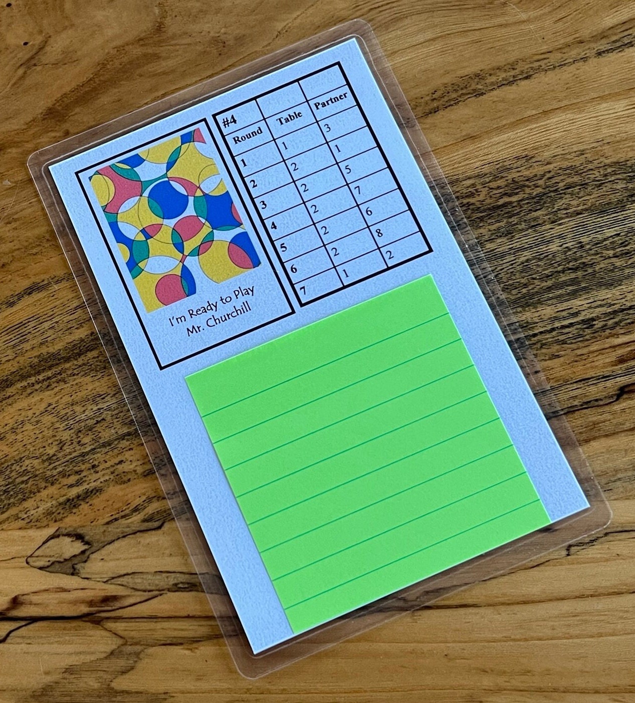 Famous Partners, 2 Table Bridge Tallies, Reusable, 8 Player, Great Gift ...