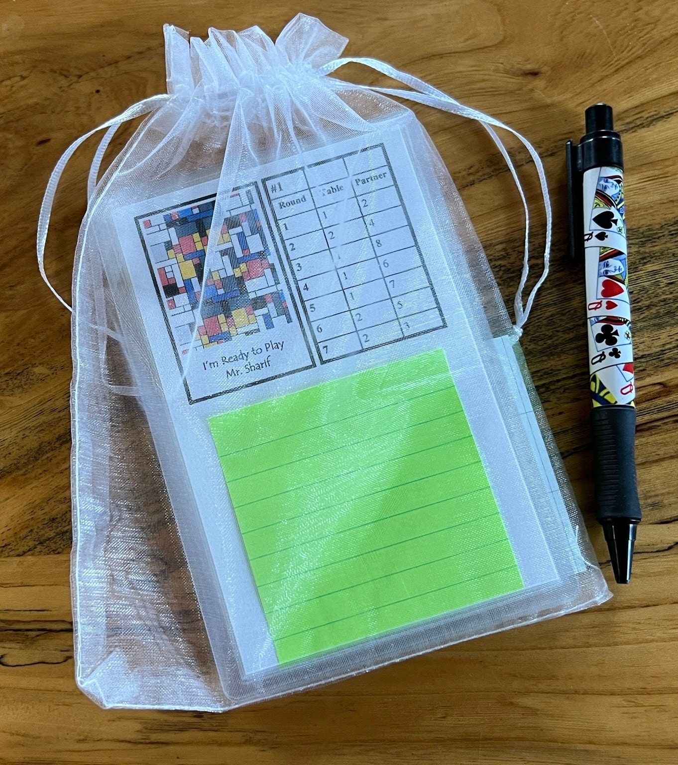 Famous Partners, 2 Table Bridge Tallies, Reusable, 8 Player, Great Gift ...