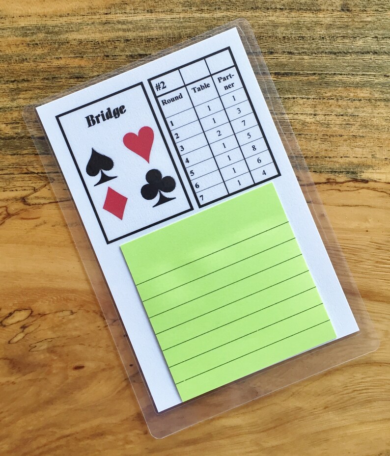 Card Symbols, 2 Table Bridge Tallies, Reusable, Great Gift or Prize! - Etsy