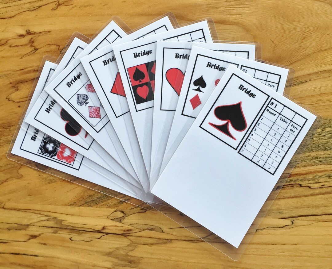 Card Symbols, 2 Table Bridge Tallies, Reusable, Great Gift or Prize! - Etsy