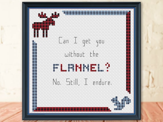 Supernatural Inspired Flannel Quote Cross Stitch PDF Pattern - Etsy