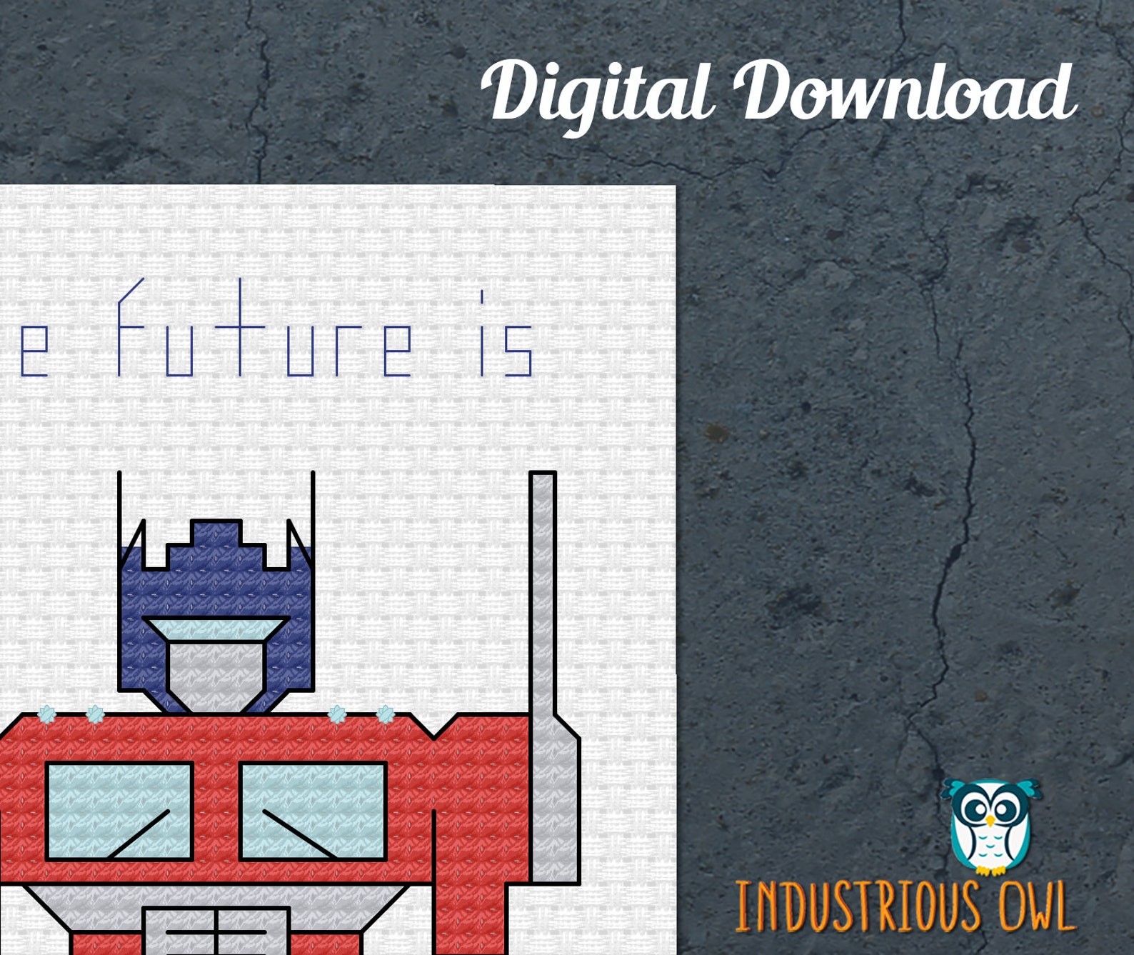 Transformers Inspired Optimus Prime Cross Stitch PDF Pattern | INSTANT ...