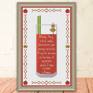 Archer Inspired Bloody Mary Prayer Cross Stitch PDF Pattern | INSTANT ...