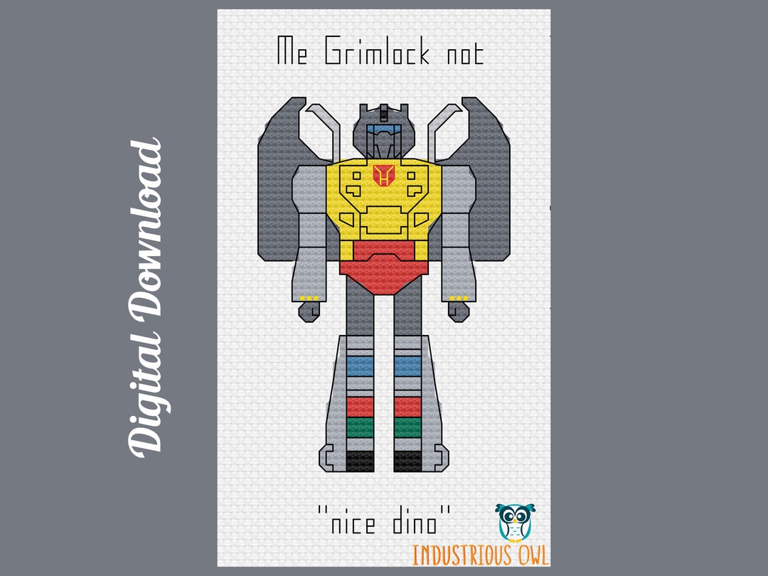 Transformers Inspired Grimlock Cross Stitch PDF Pattern | INSTANT ...