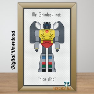 Transformers Inspired Grimlock Cross Stitch PDF Pattern | INSTANT ...