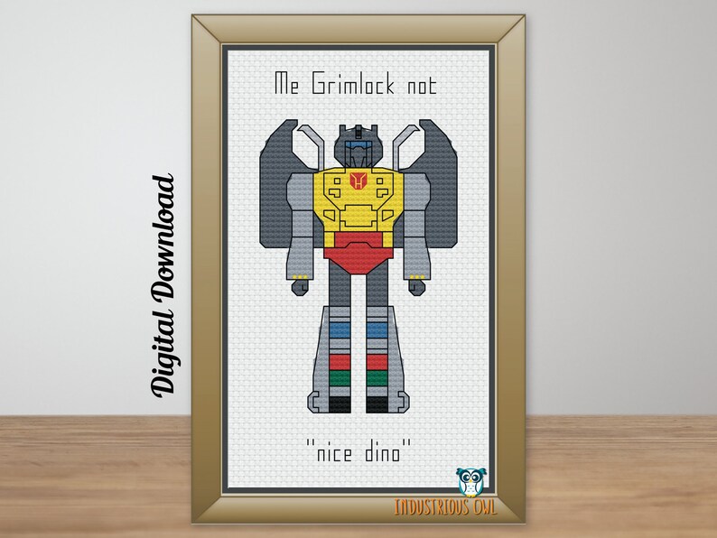 Transformers Inspired Grimlock Cross Stitch PDF Pattern | Etsy