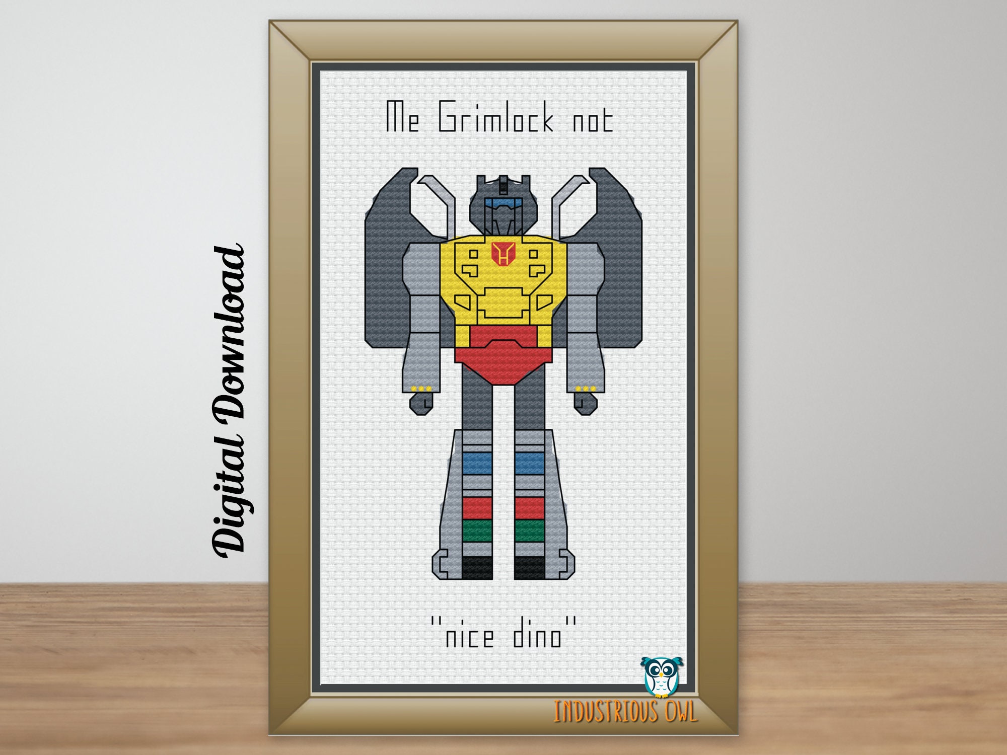 Transformers Inspired Grimlock Cross Stitch PDF Pattern | INSTANT ...