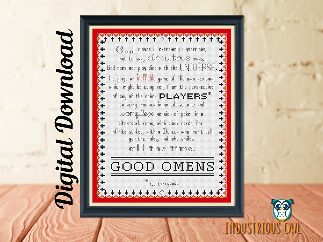 Good Omens Inspired Cross Stitch PDF Pattern | INSTANT DOWNLOAD - Etsy