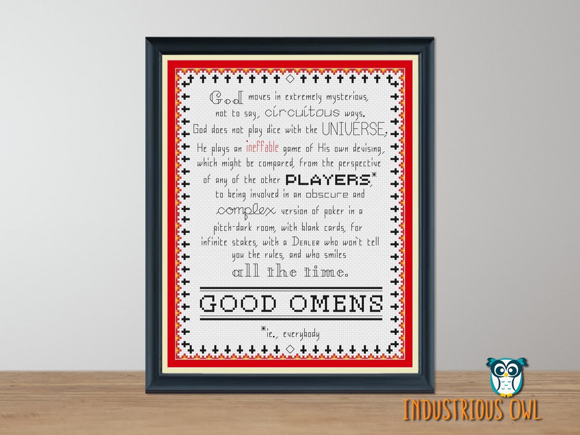 Good Omens Inspired Cross Stitch PDF Pattern | INSTANT DOWNLOAD - Etsy