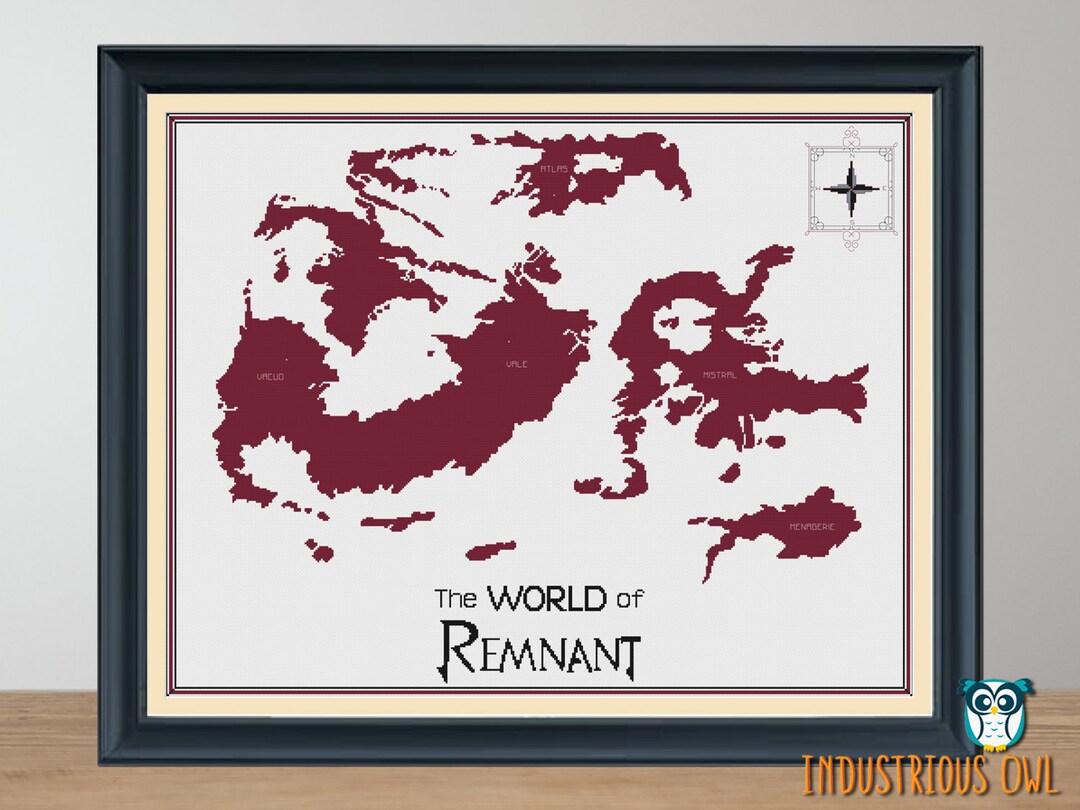 RWBY Inspired Map of Remnant Large Cross Stitch PDF Pattern Instant ...