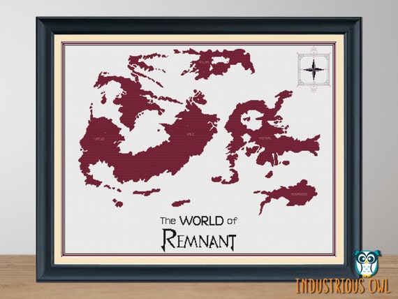 RWBY Inspired Map of Remnant Large Cross Stitch PDF Pattern | Etsy