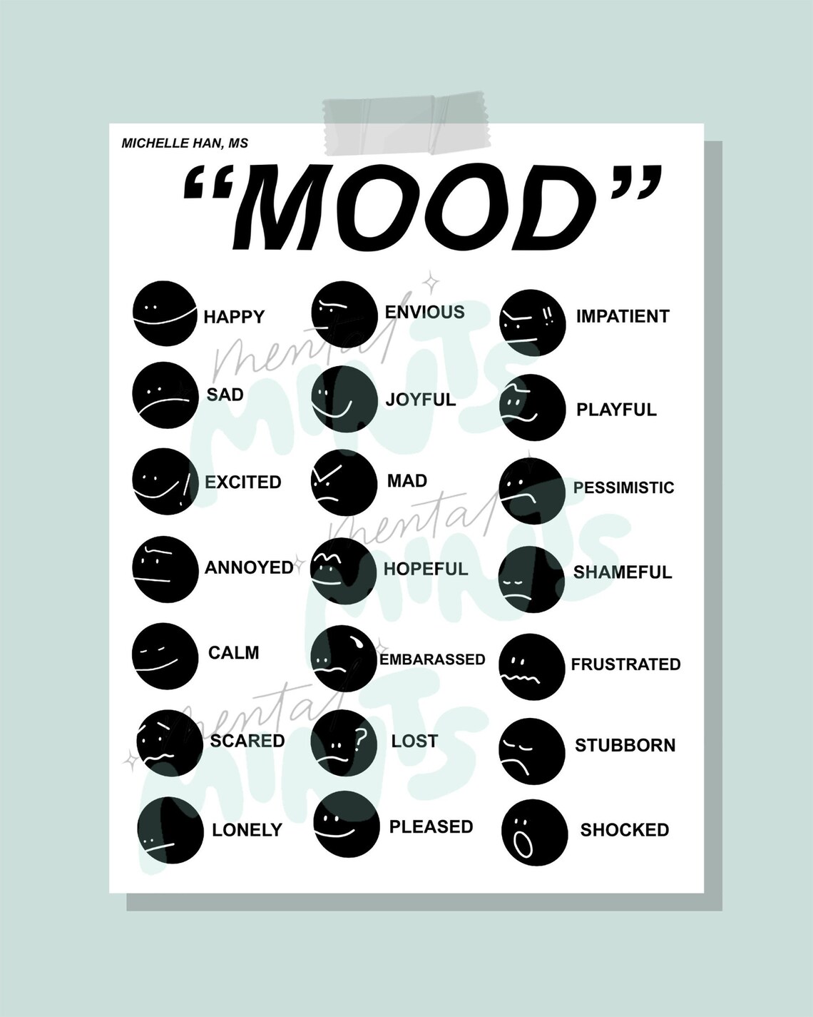Minimal Mood Chart Printable Feelings Chart Mood Chart - Etsy
