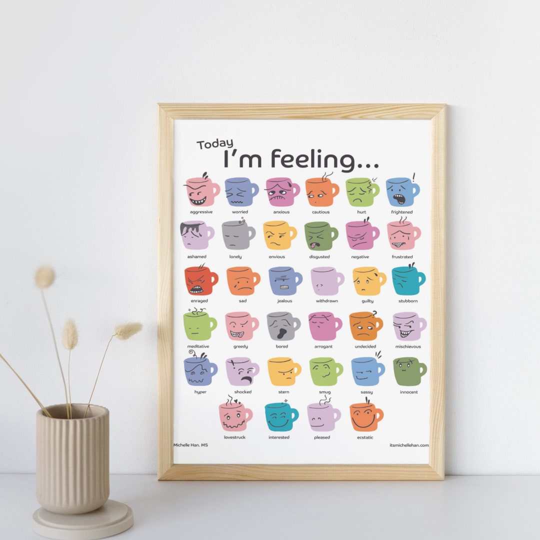 Printable Colorful Feelings Chart for Kids Mood Chart Mental Health - Etsy