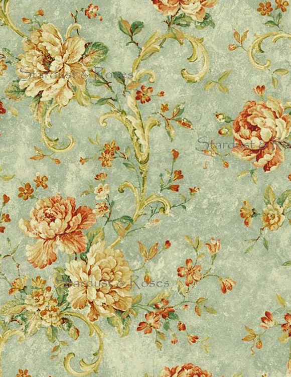 Decorative Paper antique wallpaper designs Printable vintage floral ...