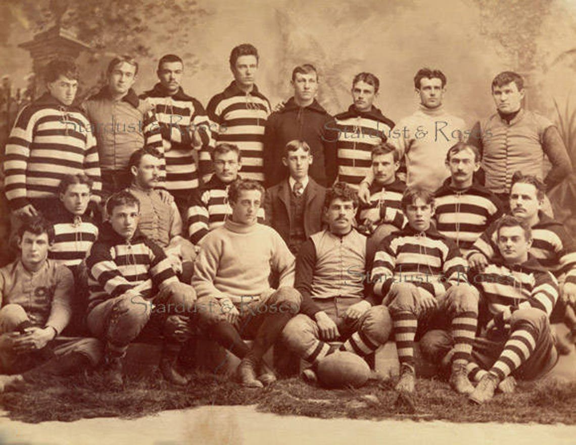 ANTIQUE RuGby Team DOWNLOAD Man Cave Art 1800s Football Photo | Etsy