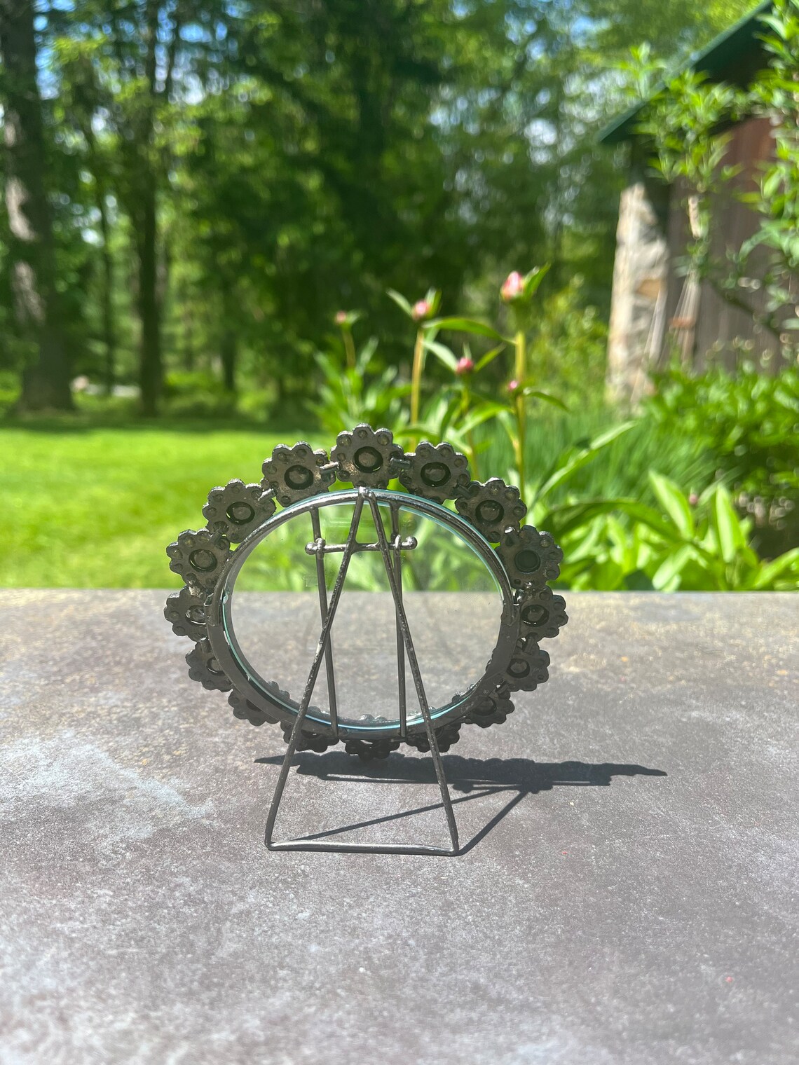 Vintage Circular Picture Frame With Crystals - Etsy