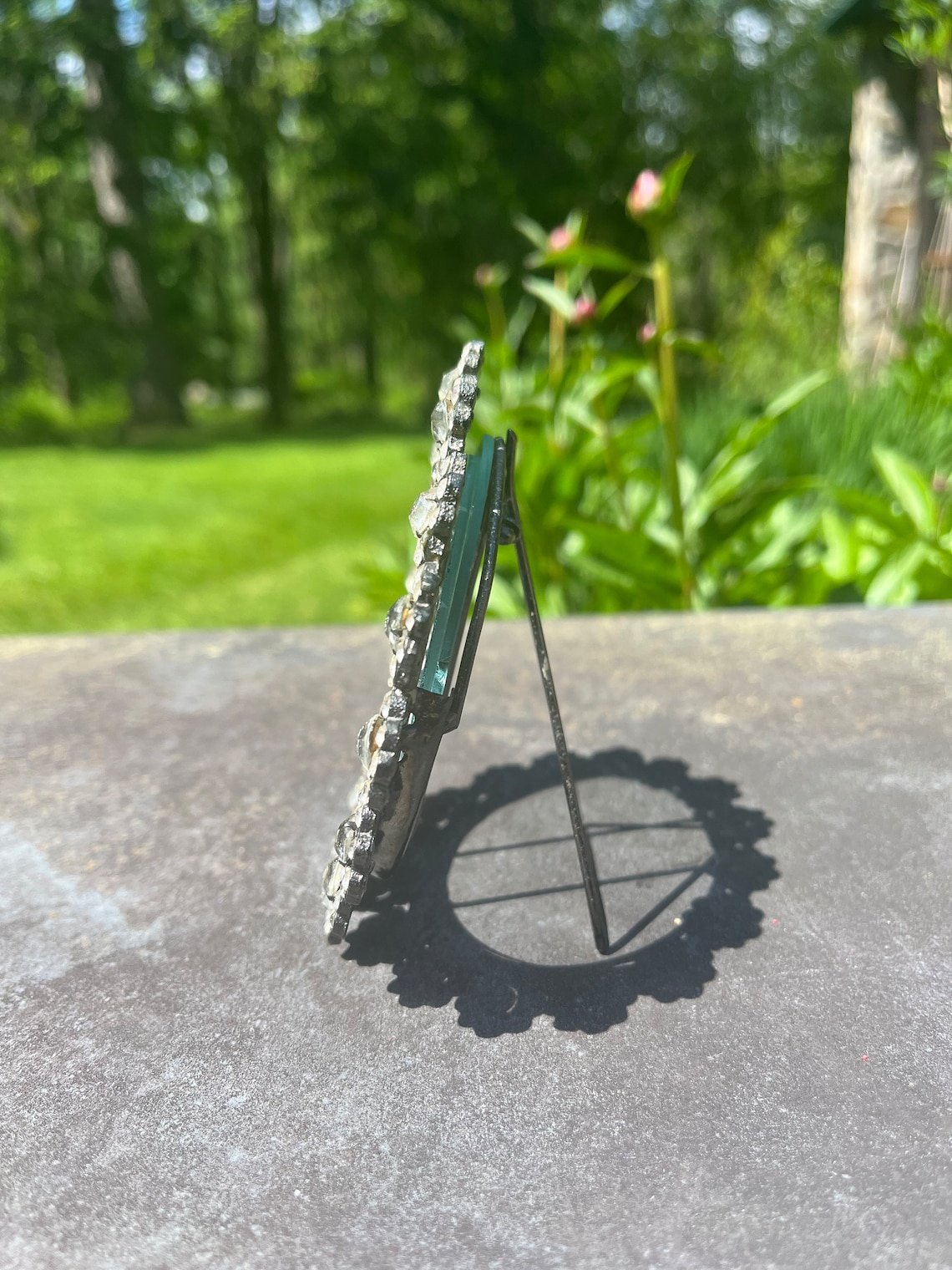 Vintage Circular Picture Frame With Crystals - Etsy