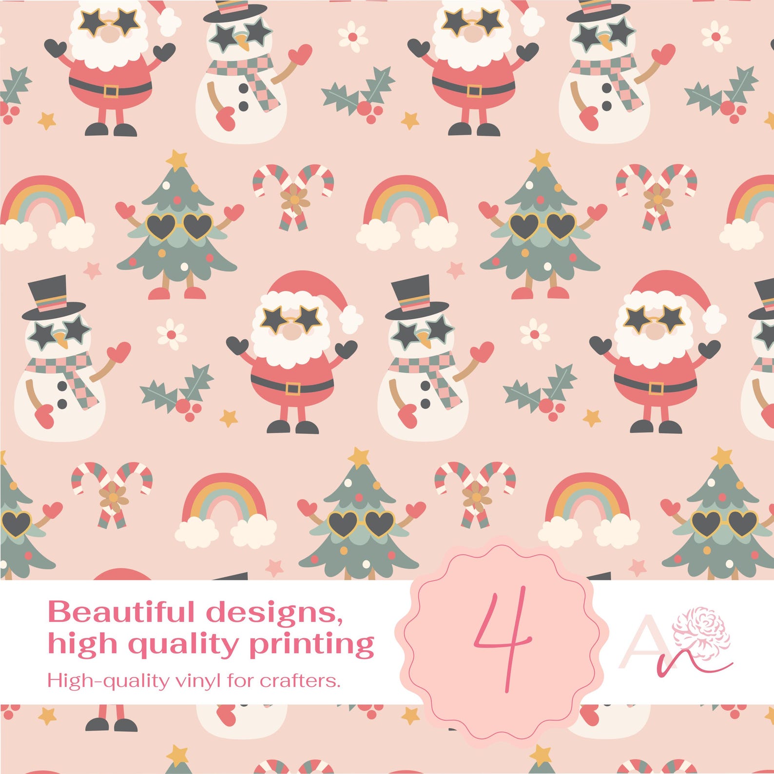 Patterned Vinyl Sheets: Hippie Christmas Designs - HTV and Adhesive - Etsy
