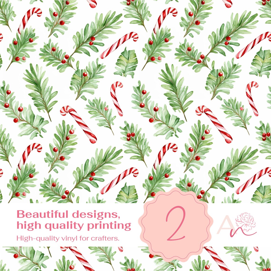 Christmas Vinyl Sheets: Watercolor Holiday Patterns (HTV and Adhesive ...