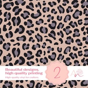 Leopard Patterned Craft Vinyl & HTV; Animal Print Vinyl; Bright Printed ...