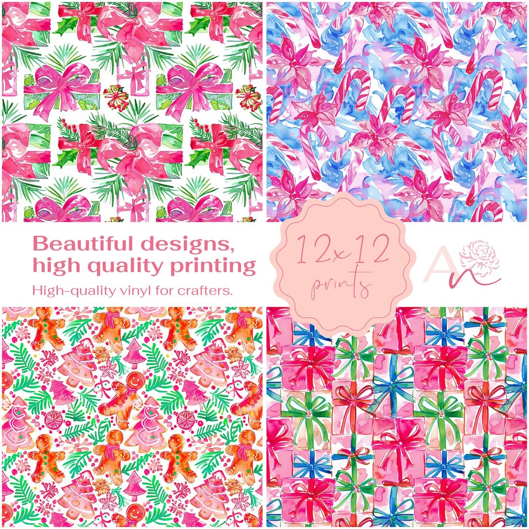 Vinyl Sheets: Christmas Tropical Patterns (HTV and Adhesive Options) - Etsy