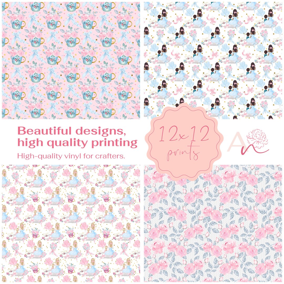 Mother's Day Patterned Craft Vinyl: Mom Print HTV, Adhesive Vinyl - Etsy