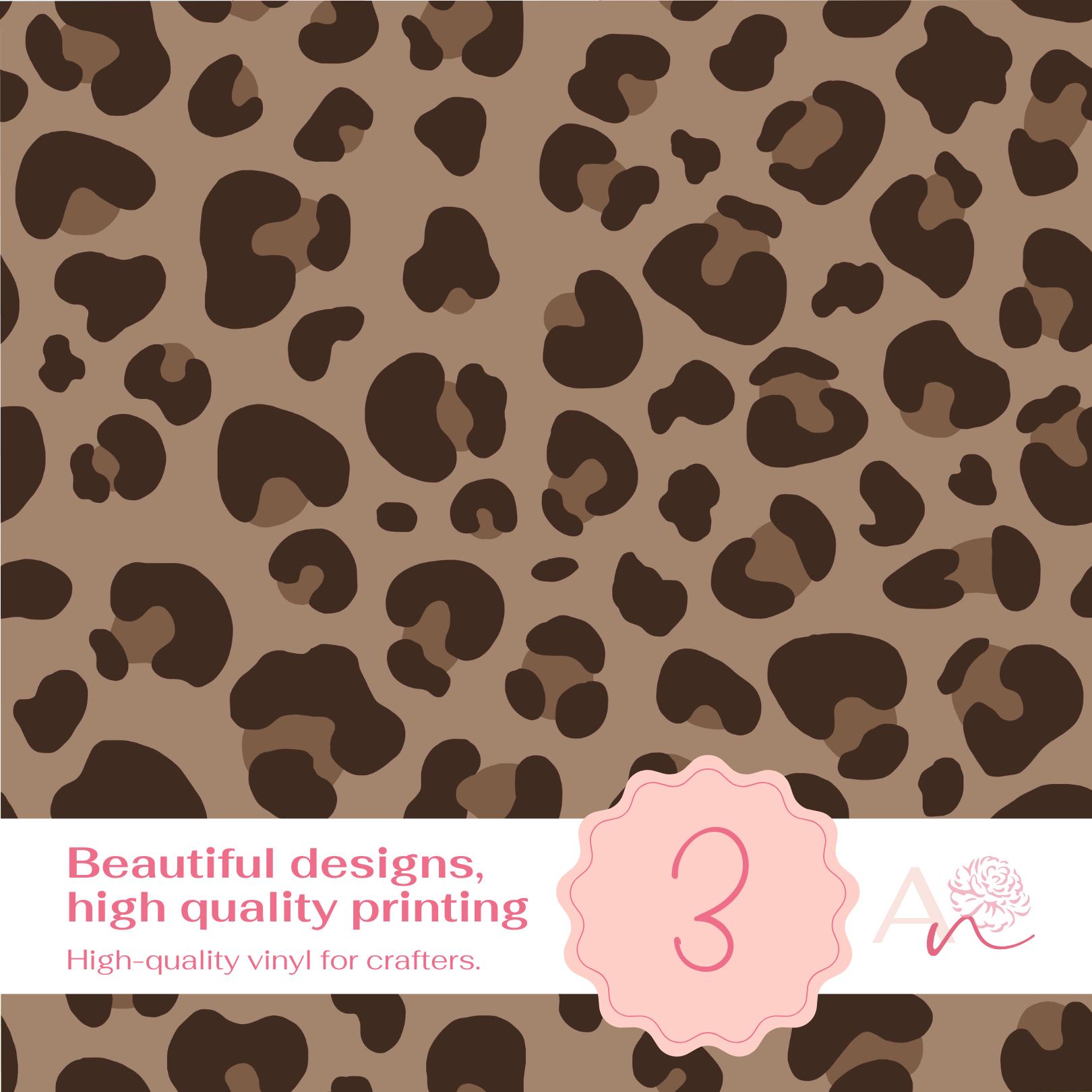 Leopard Patterned Craft Vinyl & HTV; Animal Print Vinyl; Bright Printed ...