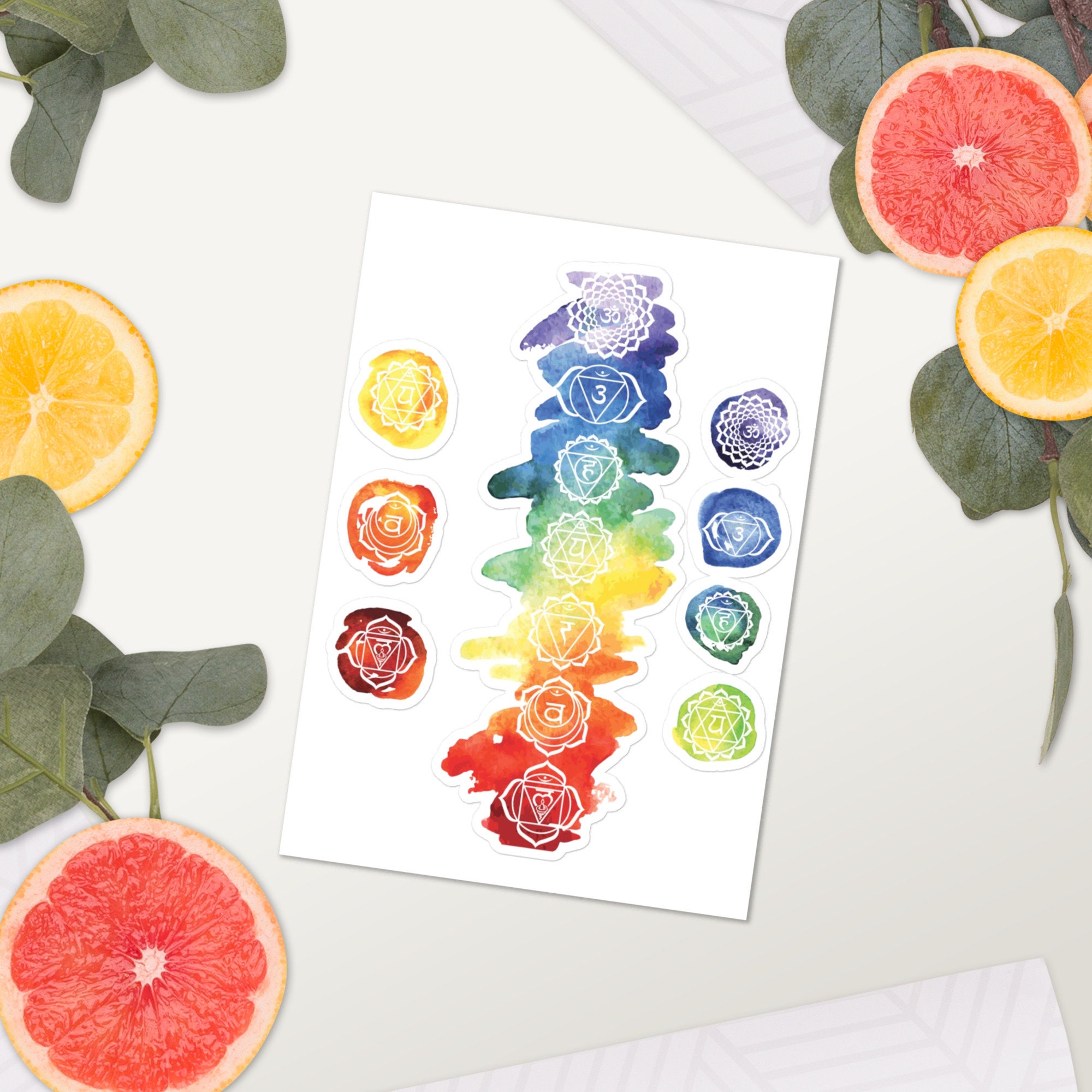 7 Chakra Sticker Sheet Chakra Symbol Stickers Muladhara Ajna Sahasrara ...