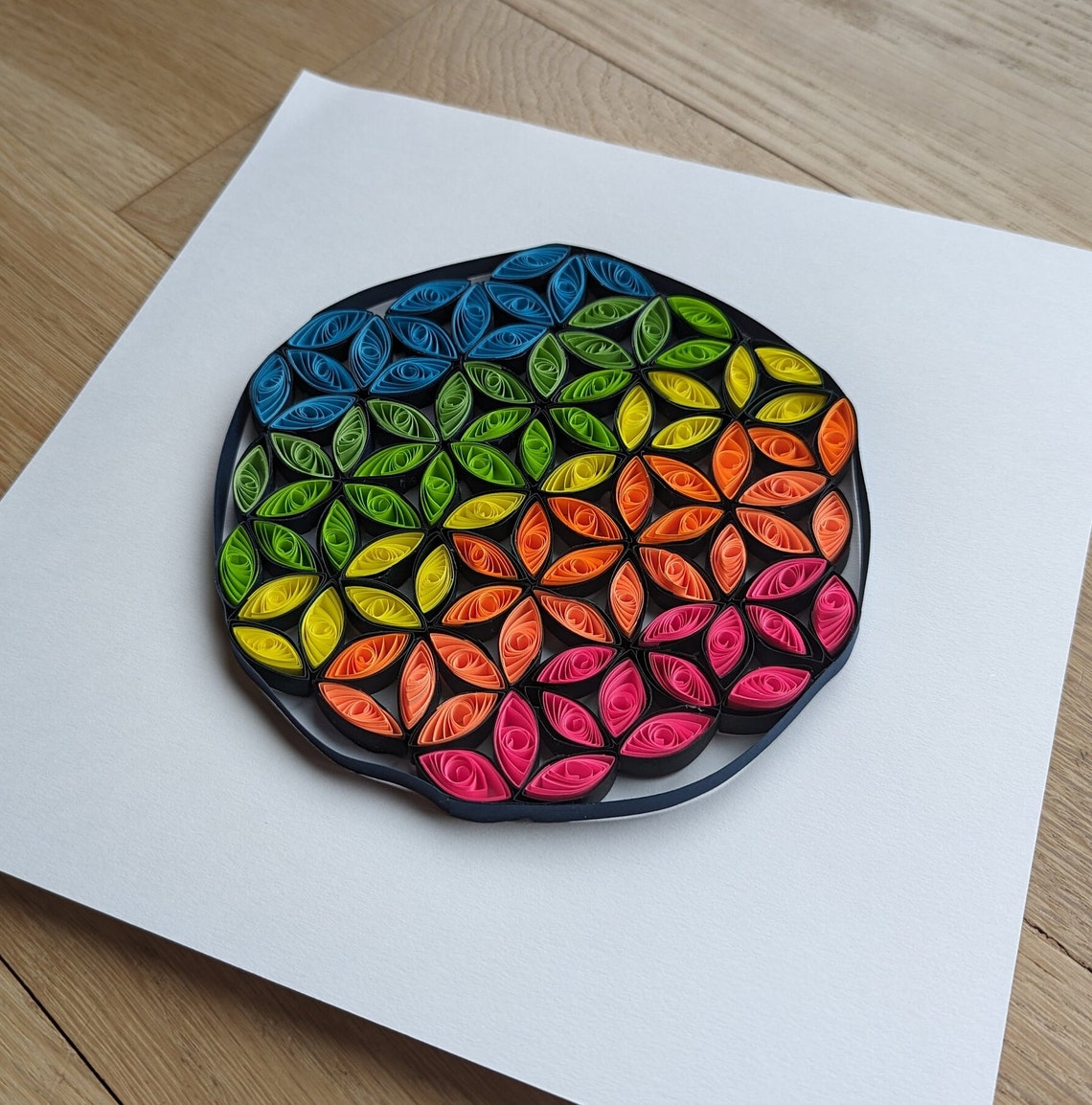 Flower of Life Mandala Quilled Wall Art - Unique Flower Gift - Sacred ...