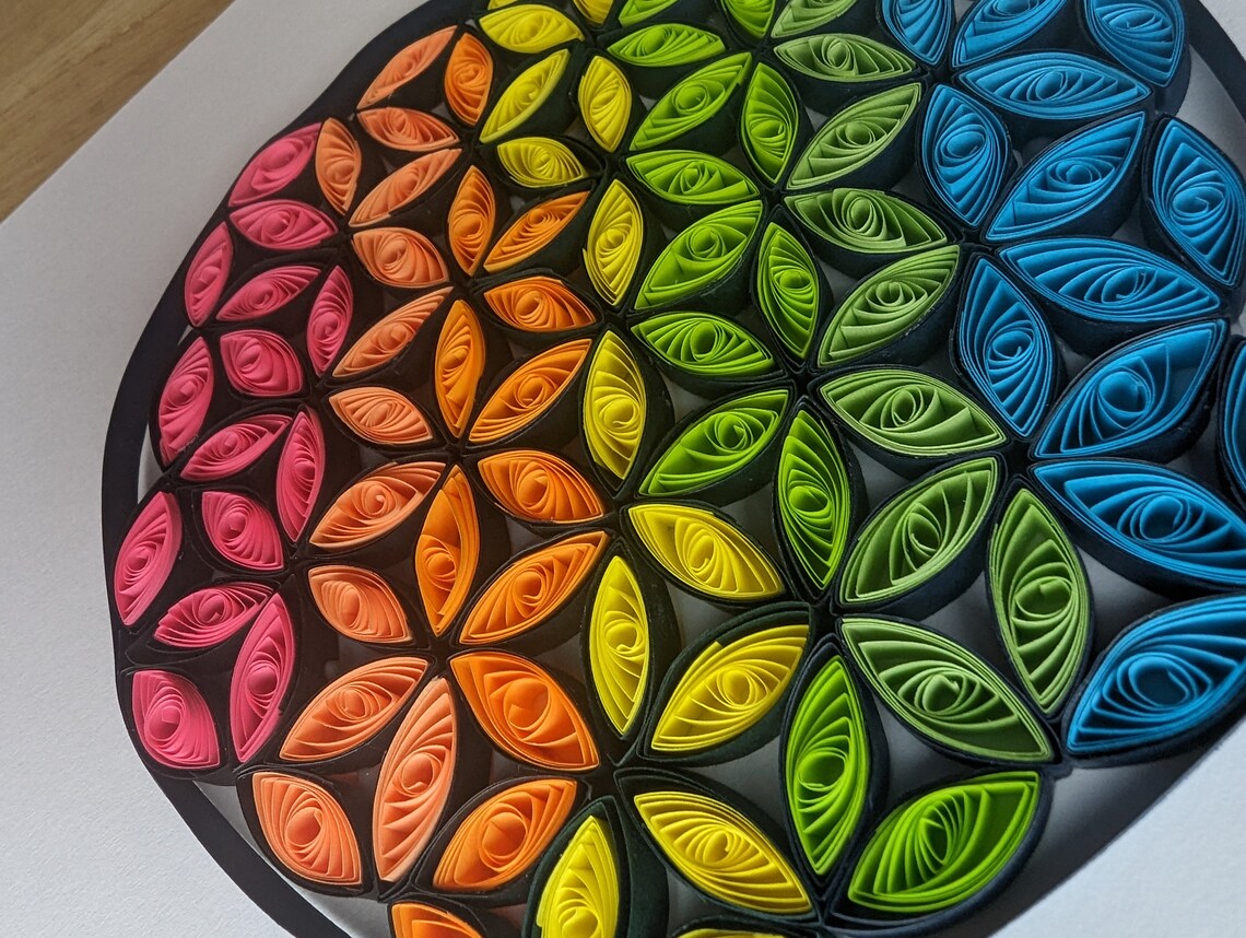 Flower of Life Mandala Quilled Wall Art Unique Flower Gift Sacred ...