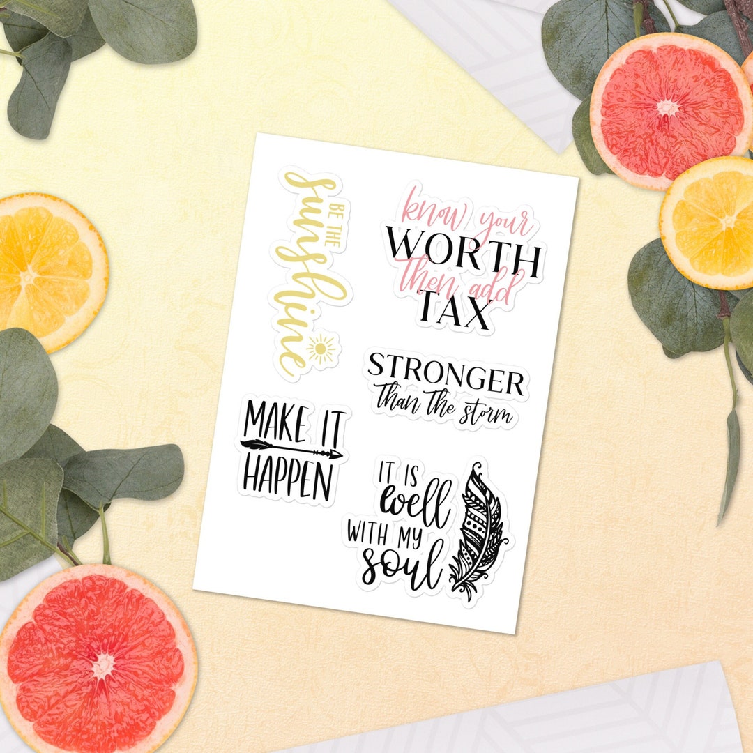 Confident Woman Sticker Sheet Inspirational Quotes Sticker Bundle ...