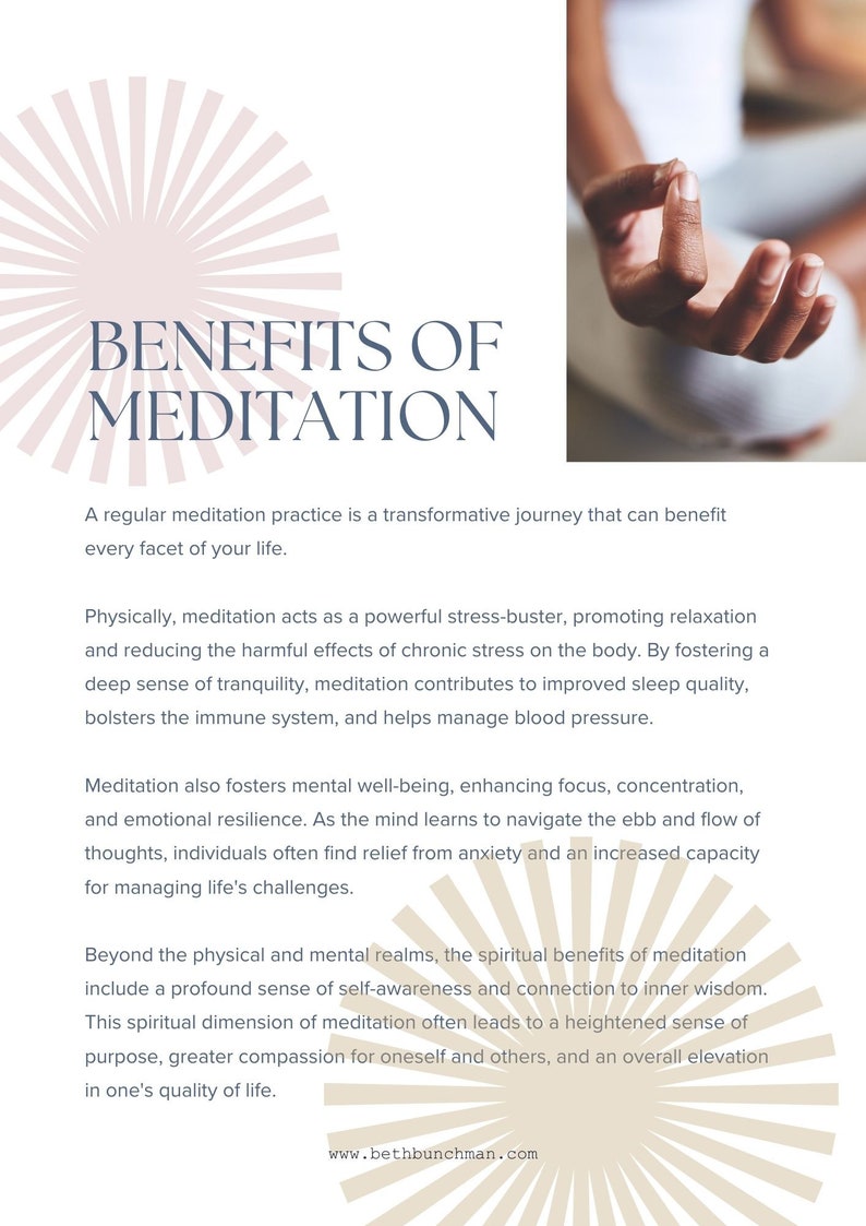 Meditation Reflection Printable Meditation Journal Meditation Workbook ...