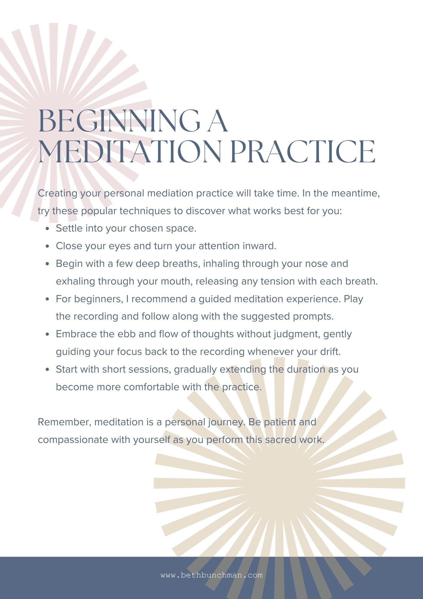 Meditation Reflection Printable Meditation Journal Meditation Workbook ...