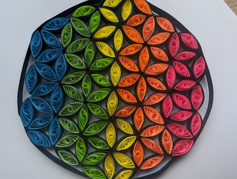 Flower of Life Mandala Quilled Wall Art Unique Flower Gift Sacred ...