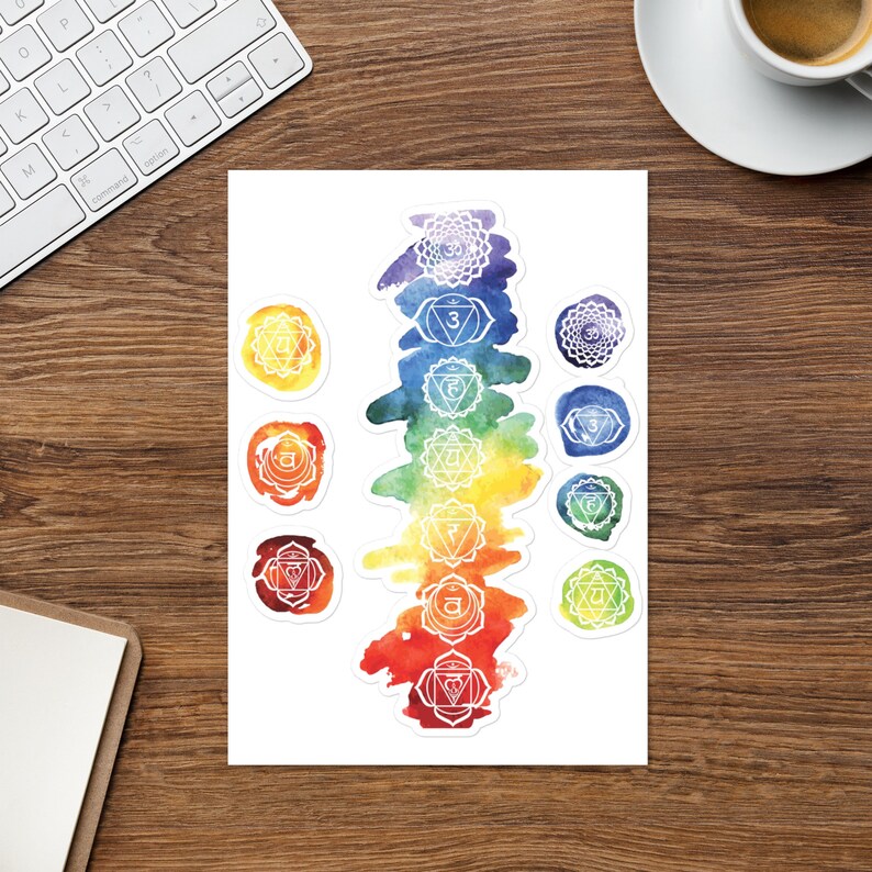 7 Chakra Sticker Sheet Chakra Symbol Stickers Muladhara Ajna Sahasrara ...