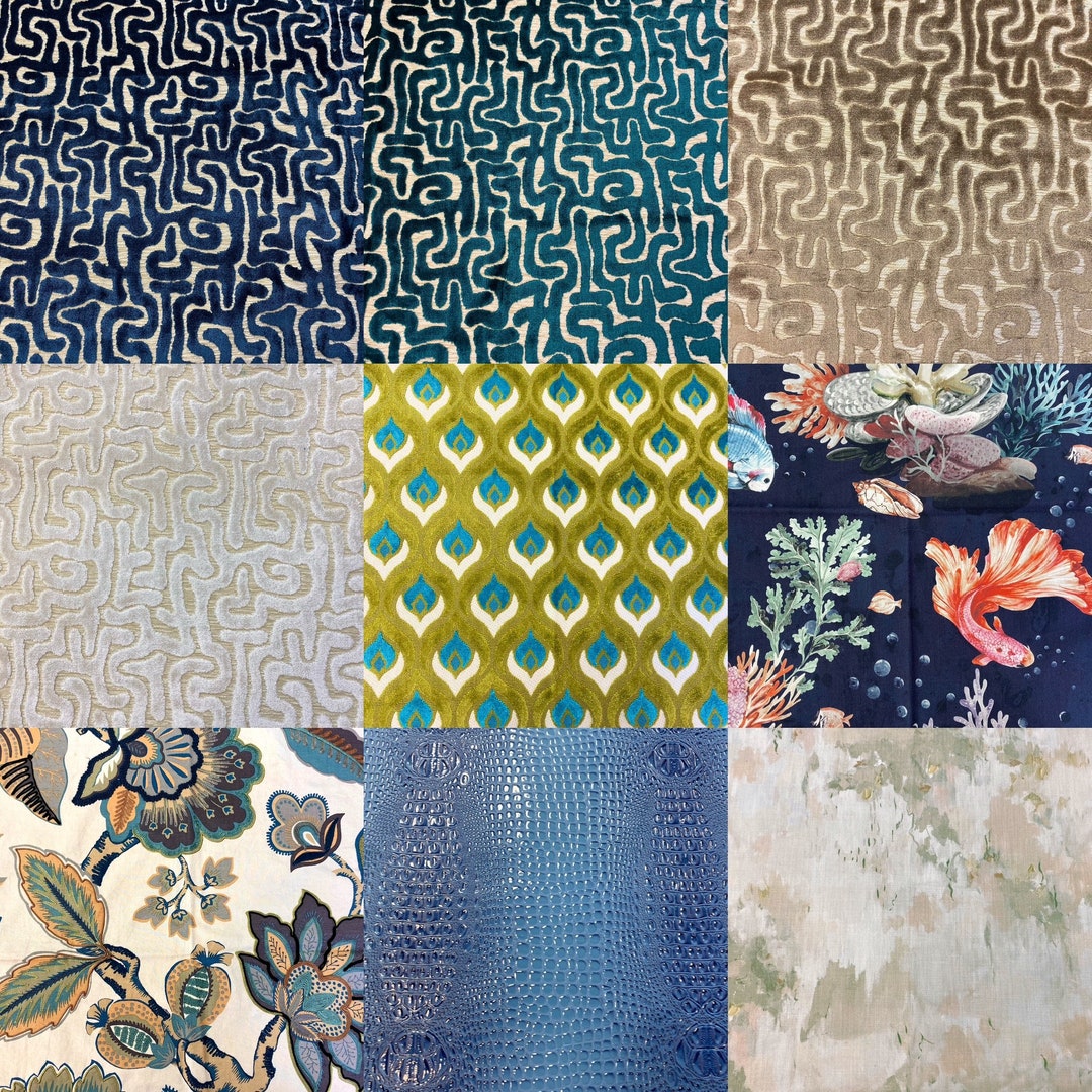 Sample-embroidery/print/cut Velvet/vinyl Sample 2 X 4 please Read Item ...