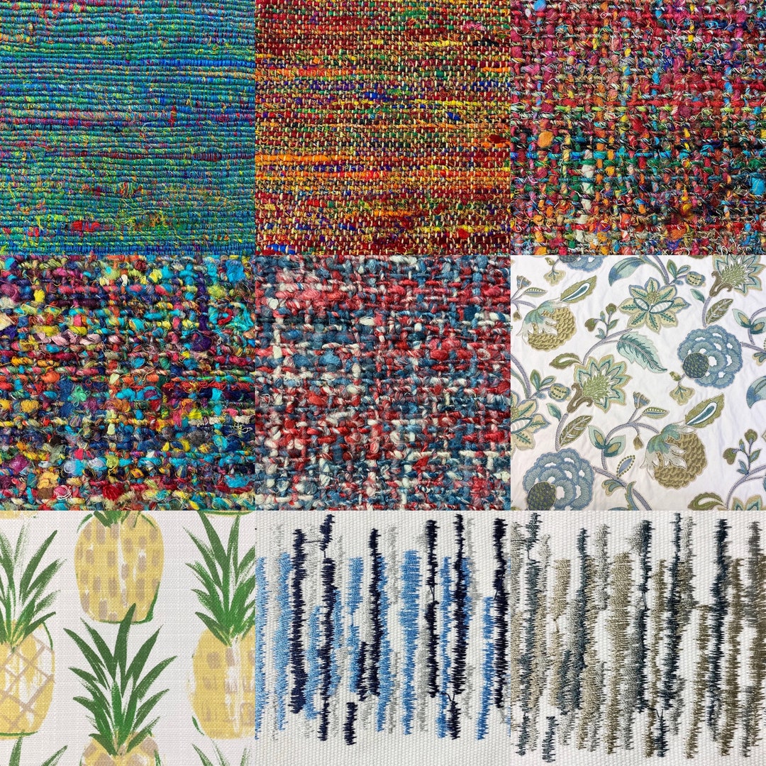 Sample-tweed/embroidery/trim/indoor/outdoor Sample 2 X 4 please Read ...