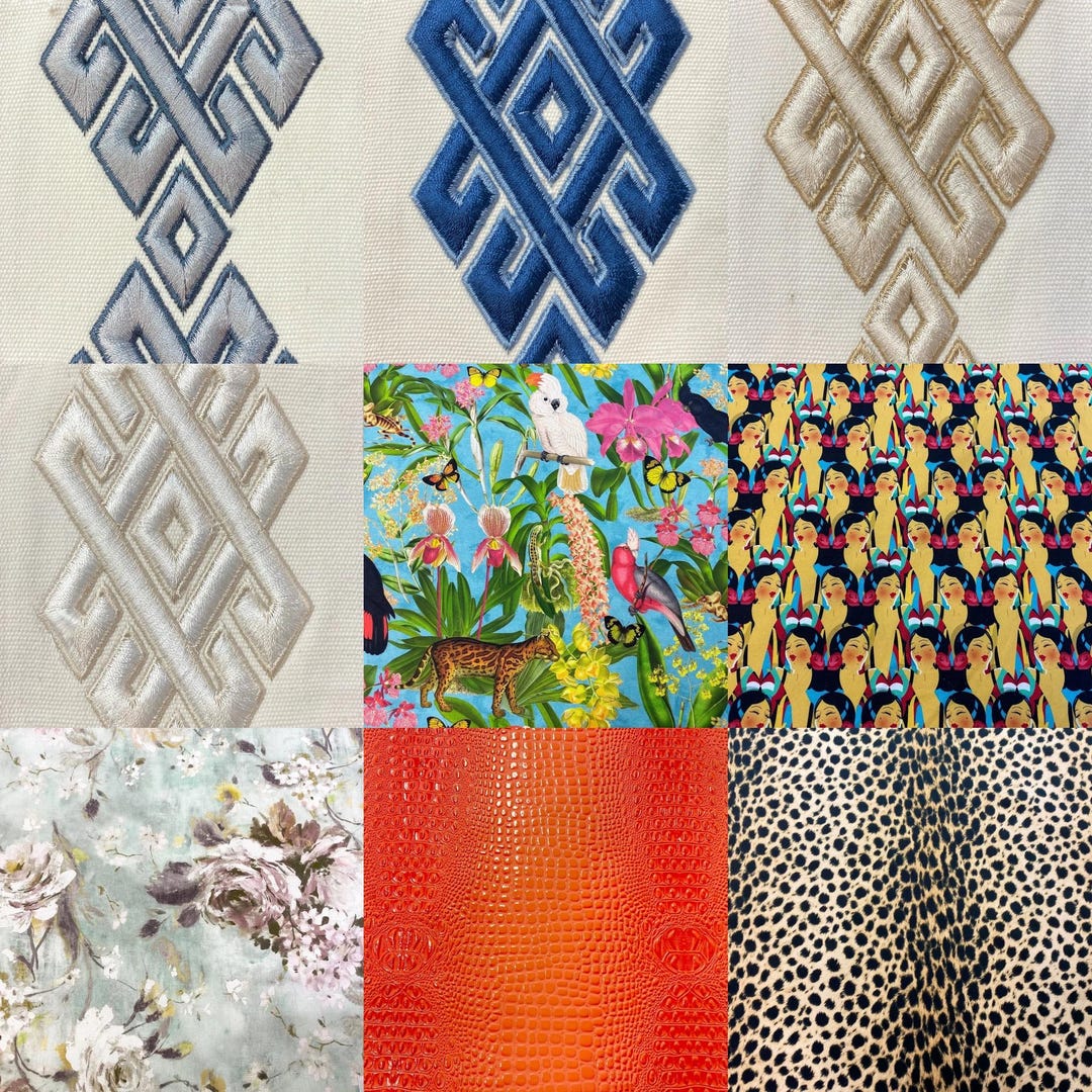 Sample-trim/print/vinyl/velvet Sample 2 X 4 please Read Item ...