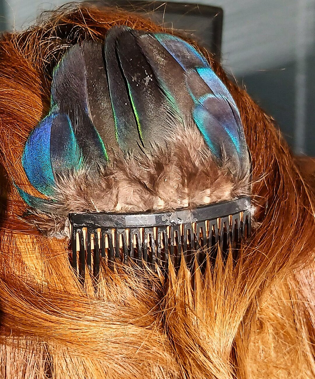 Handcrafted Feather Hair Comb, Hair Barrette, Hair Clip, Hair Stay # ...