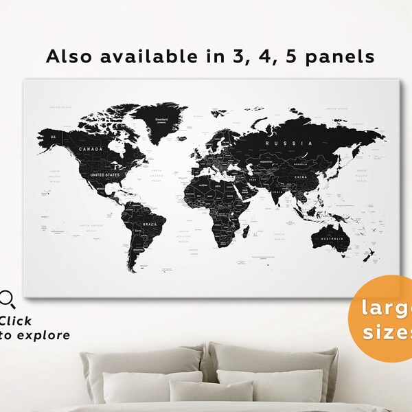 Large World Map Panels - Etsy