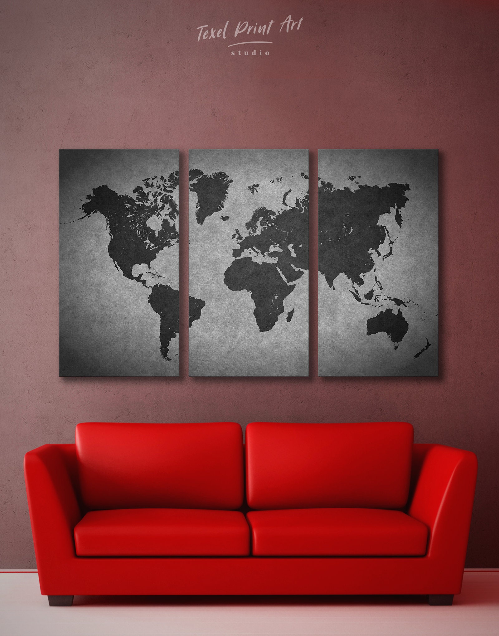 Dark Gray World Map Wall Art Black and Gray Map Print 3 Panel - Etsy Dark Gray World Map Wall Art Black and Gray Map Print 3 Panel - Etsy