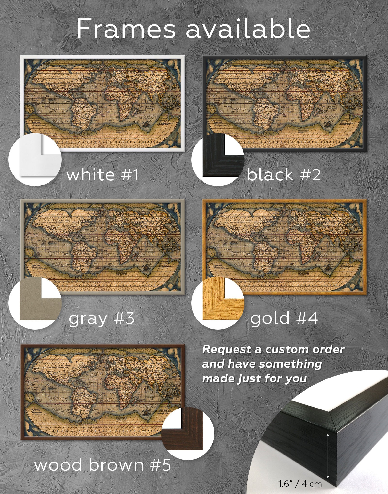 Extra Large Vintage World Map Canvas Print Large Old World - Etsy