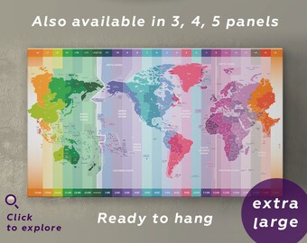 Rainbow world map | Etsy