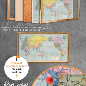 Framed World Map Canvas Wall Art World Map Framed Canvas Giant | Etsy