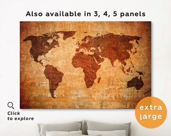 Rustic World Map - Etsy