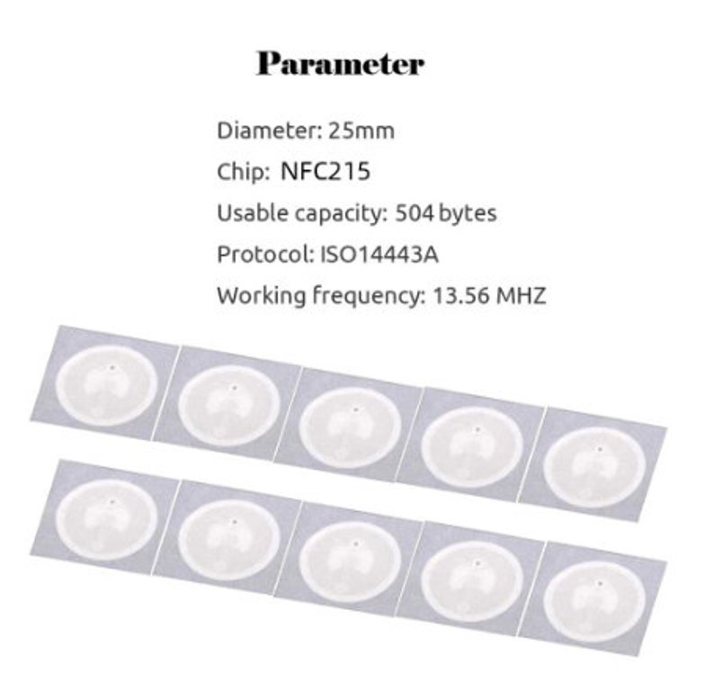 NFC Tag NFC215 Label 215 Stickers NTAG215 504 Bytes Tags Badges Lable ...