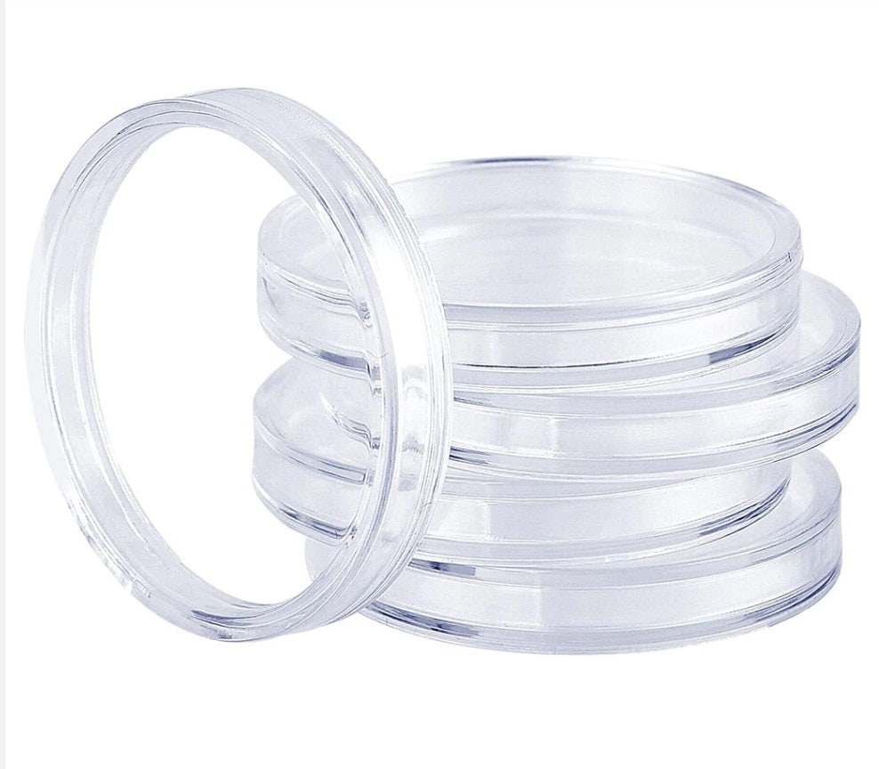 30mm Clear Round Plastic Coin Holder/ Game Token Case - Etsy